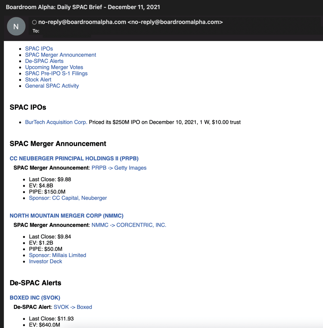 SPAC Analytics & Database - Boardroom Alpha